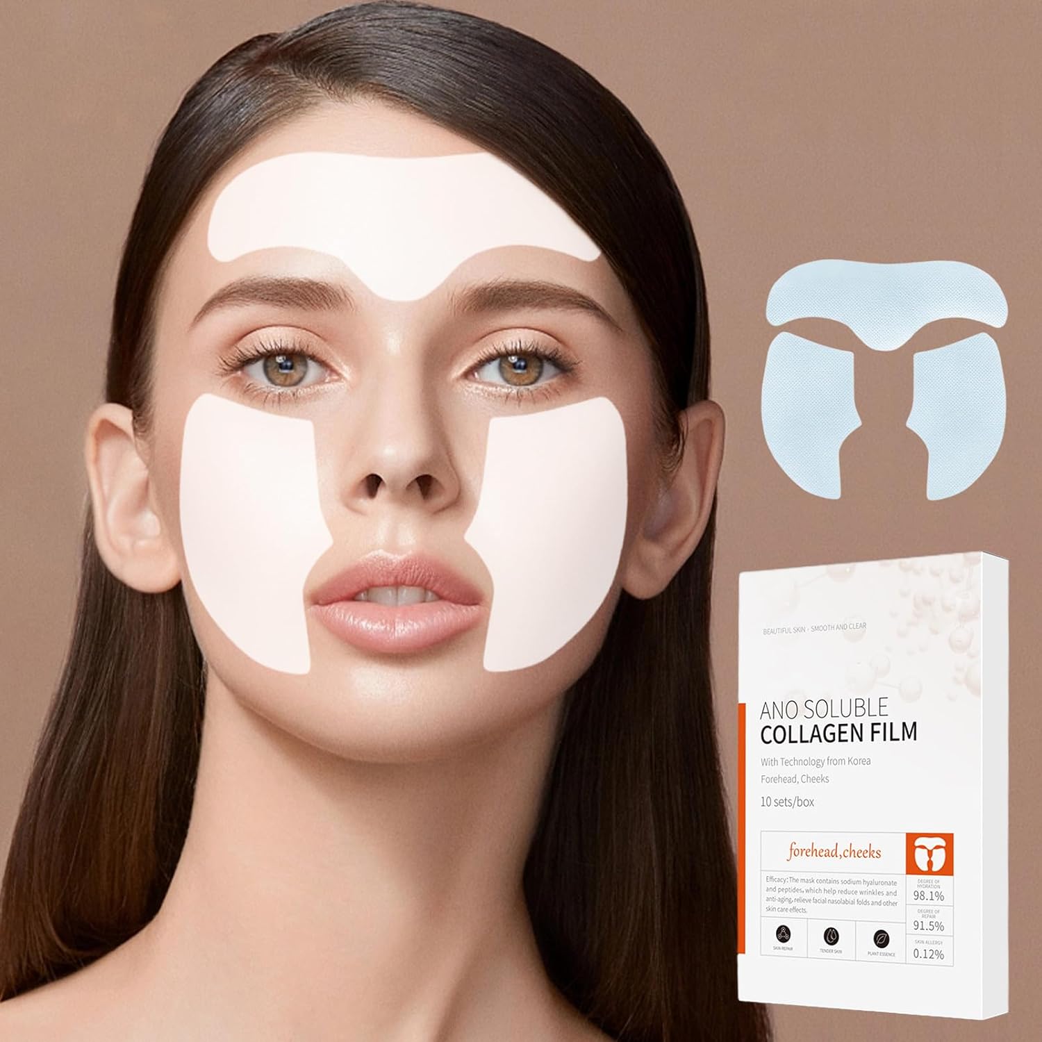 Korean Skin Care Moisturizing Water Soluble Collagen Film Mask 3pc